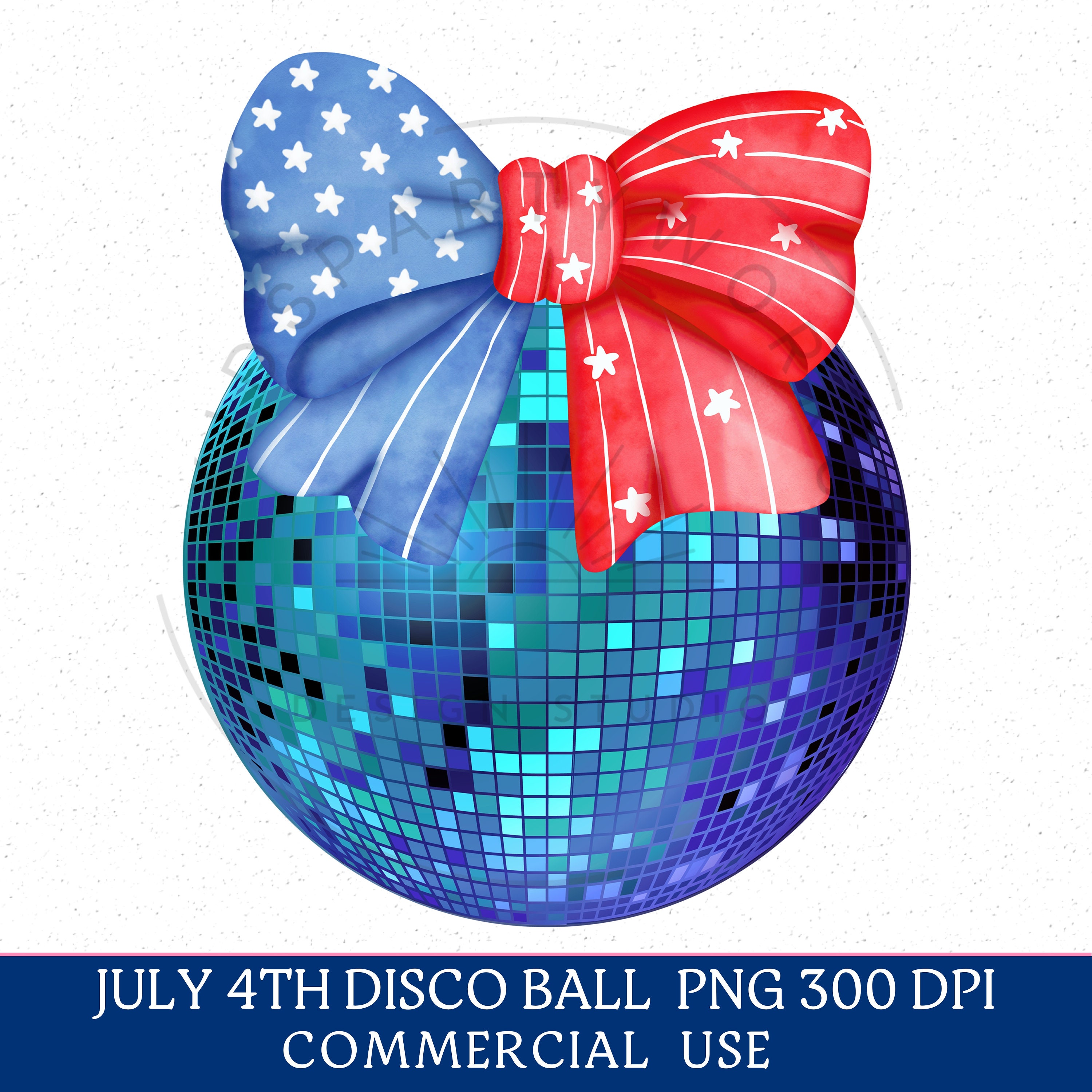 July 4th Disco Ball PNG, 4th of July Sublimation, Designs Downloads ...