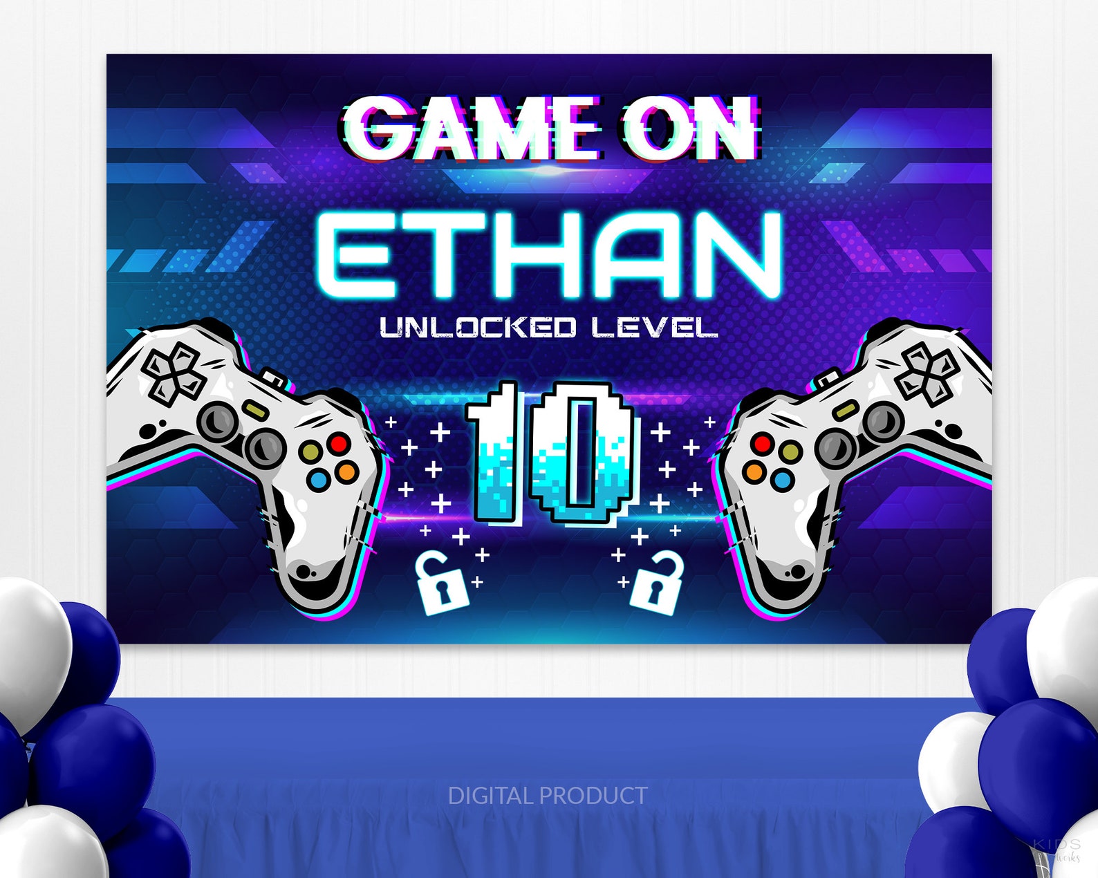 Video Game Backdrop Gamer Birthday Gaming Sign Gamer Party - Etsy