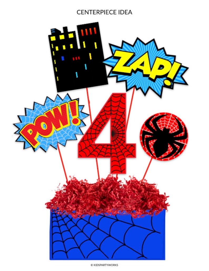Superhero Printable NUMBER 10 Centerpiece Instant Download - Etsy