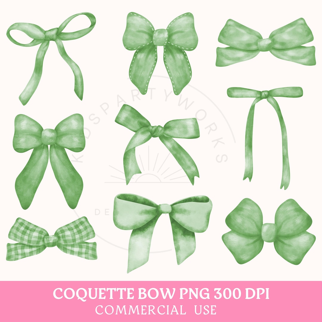 Coquette Bow Png, Coquette Green Bow Png, Coquette Bows Png, Green Bows ...