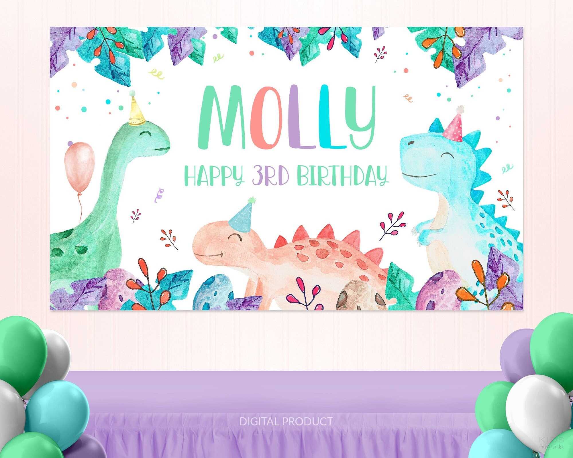 Dinosaur Backdrop Dinosaur Birthday Dinosaur Party Animals | Etsy