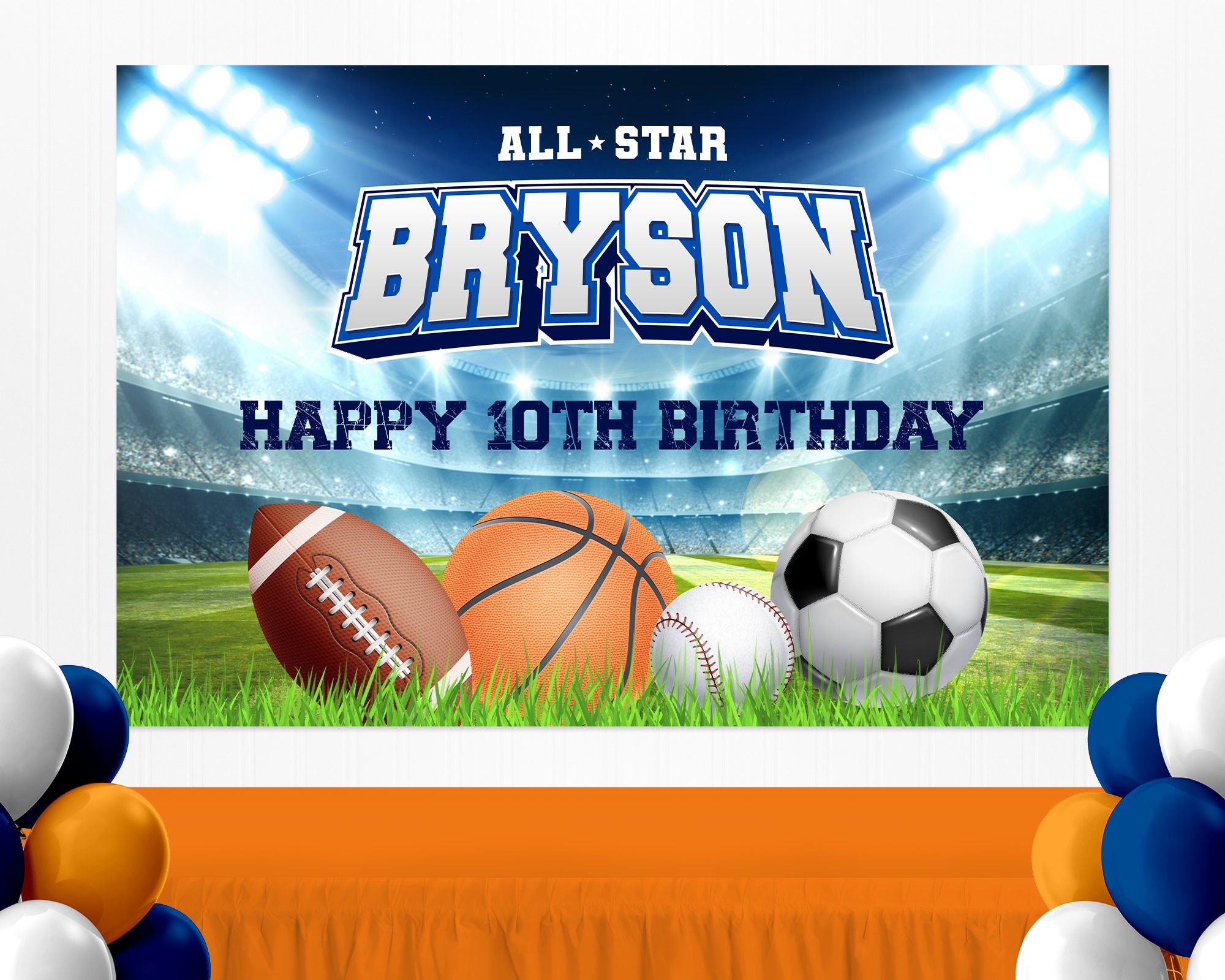 All Star Backdrop Printable Sports Backdrop Football - Etsy