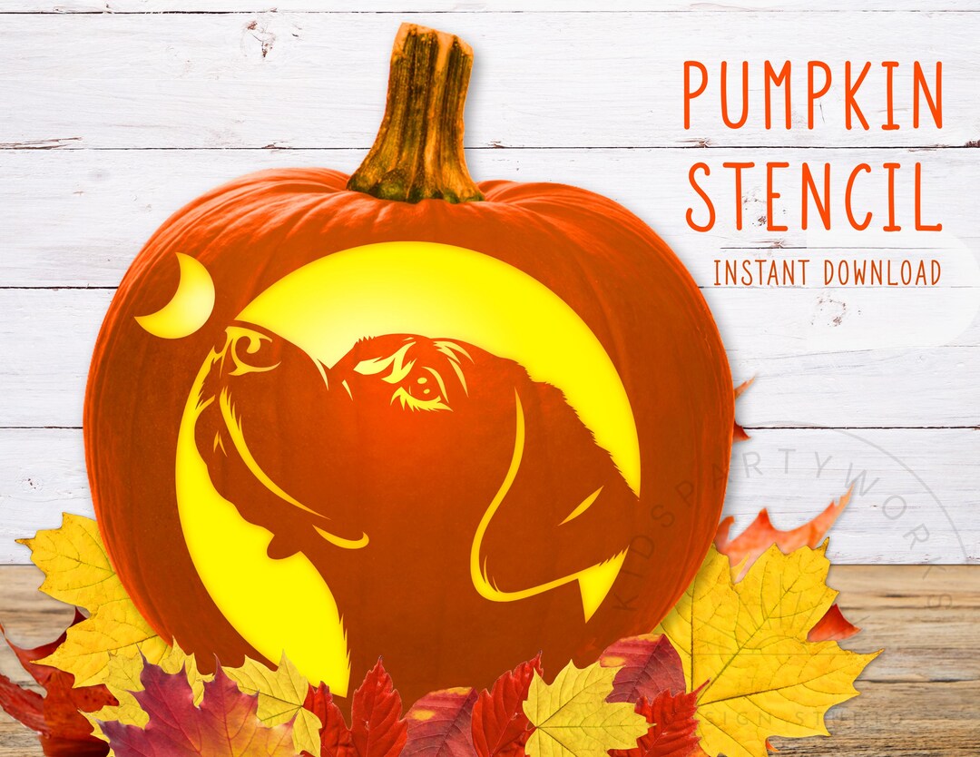 Dog Pumpkin Stencil, Labrador Retriever Printable, Jack O' Lantern ...