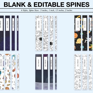 Kids Printable BINDER COVERS, Outer Space Binder Covers, 1 Personalized ...