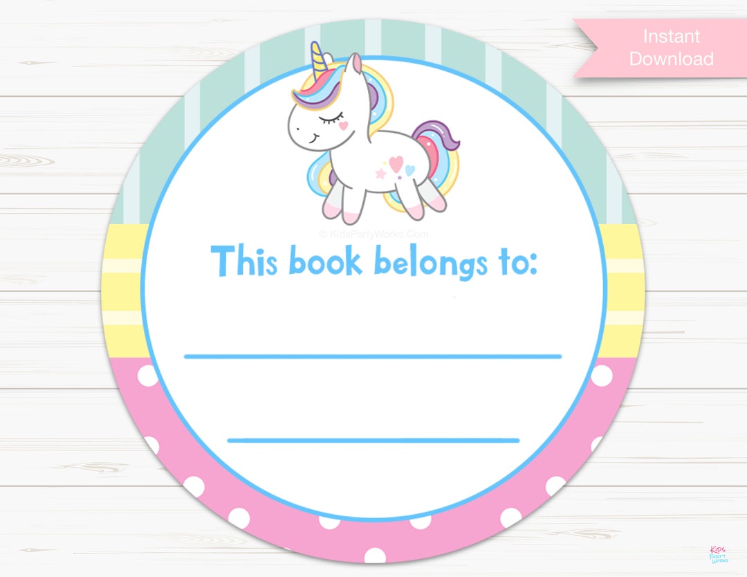 Book Stickers This Book Belongs to Stickers, Bookplate Stickers, Kids ...