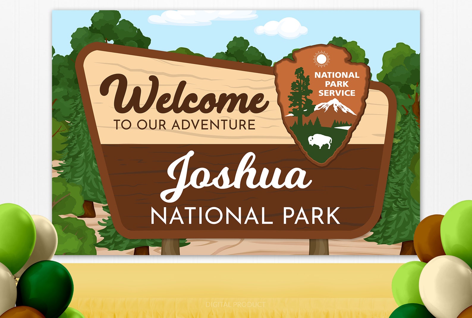 National Park Backdrop, Printable Park Sign Banner, National Forest ...