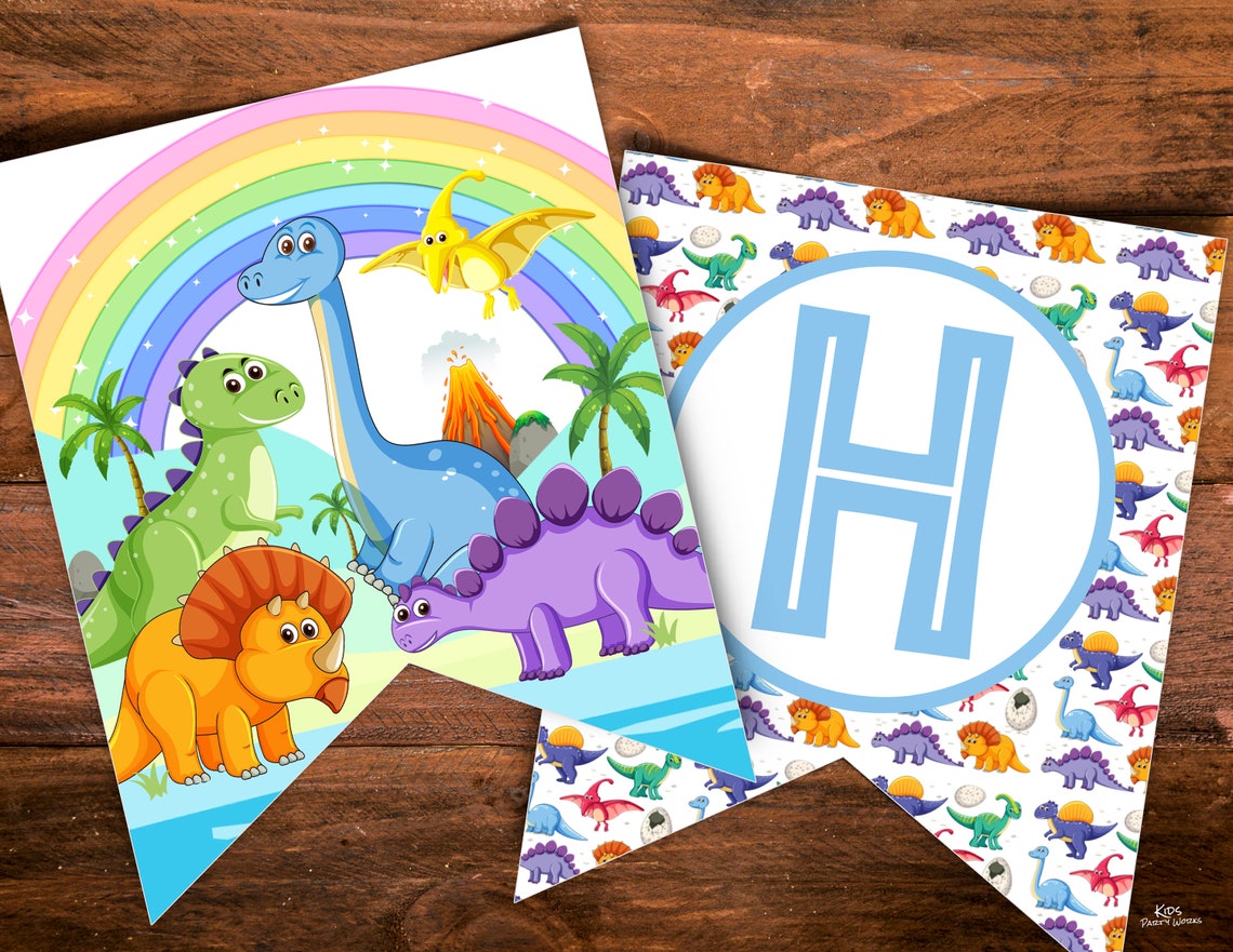Dinosaur Birthday Banner Dinosaur Alphabet Dino Printable | Etsy