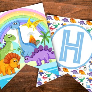 Dinosaur Birthday Banner, Dinosaur Alphabet, Dino Printable, Kids Party ...