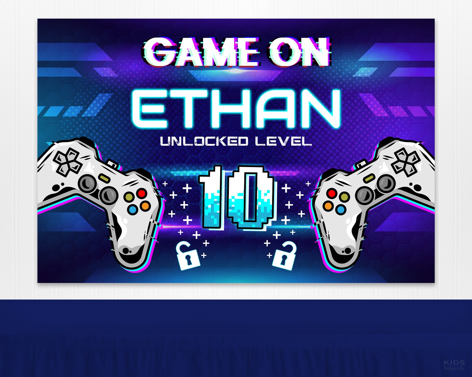 Video Game Backdrop Gamer Birthday Gaming Sign Gamer Party | Etsy