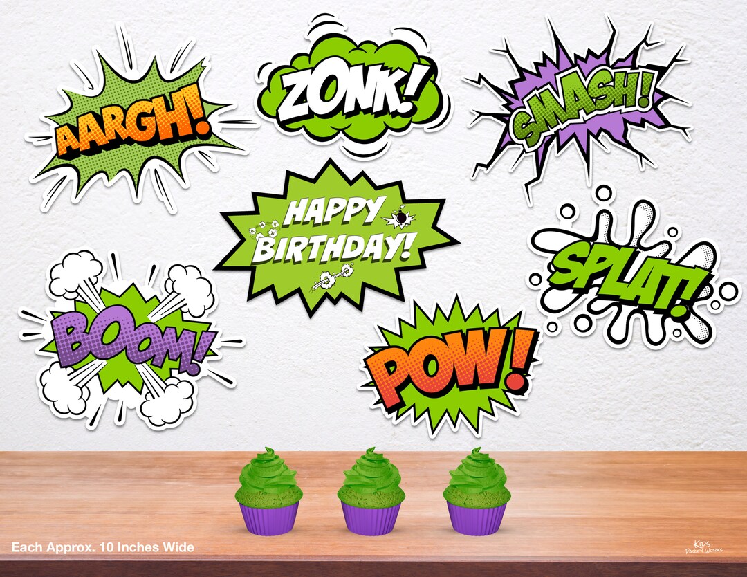 Superhero Comic Bubbles - Superhero Birthday - Superhero Party ...