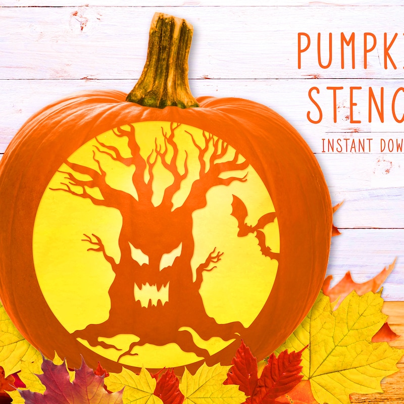 Halloween Tree Stencil - Etsy