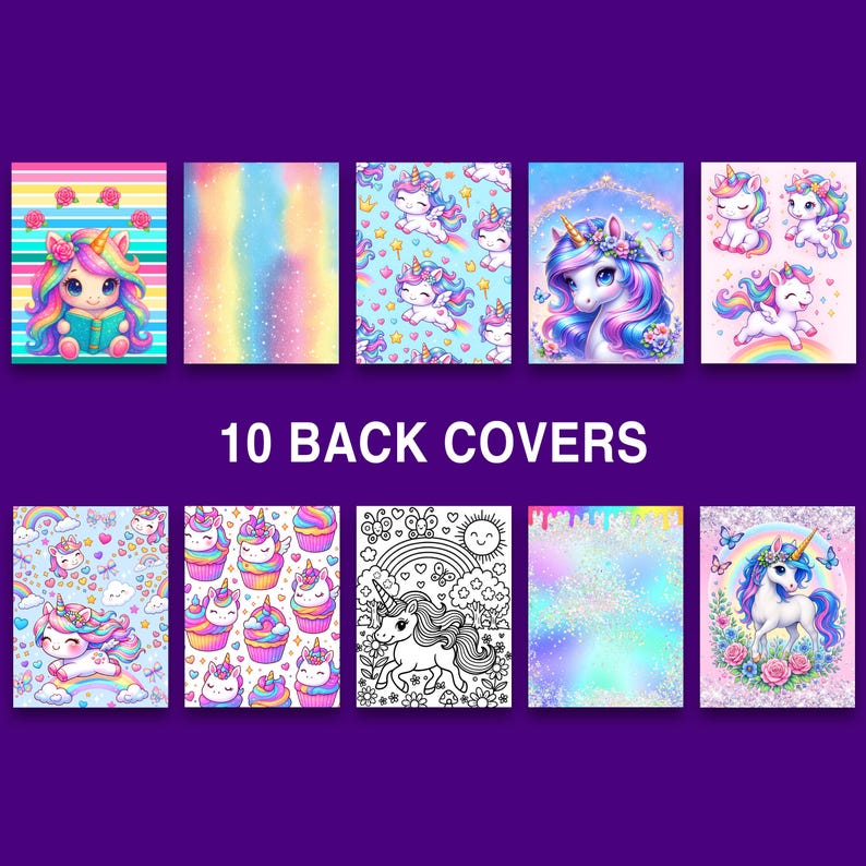 EDITABLE BINDER Cover Printable, Back to School Unicorn Binder Covers ...