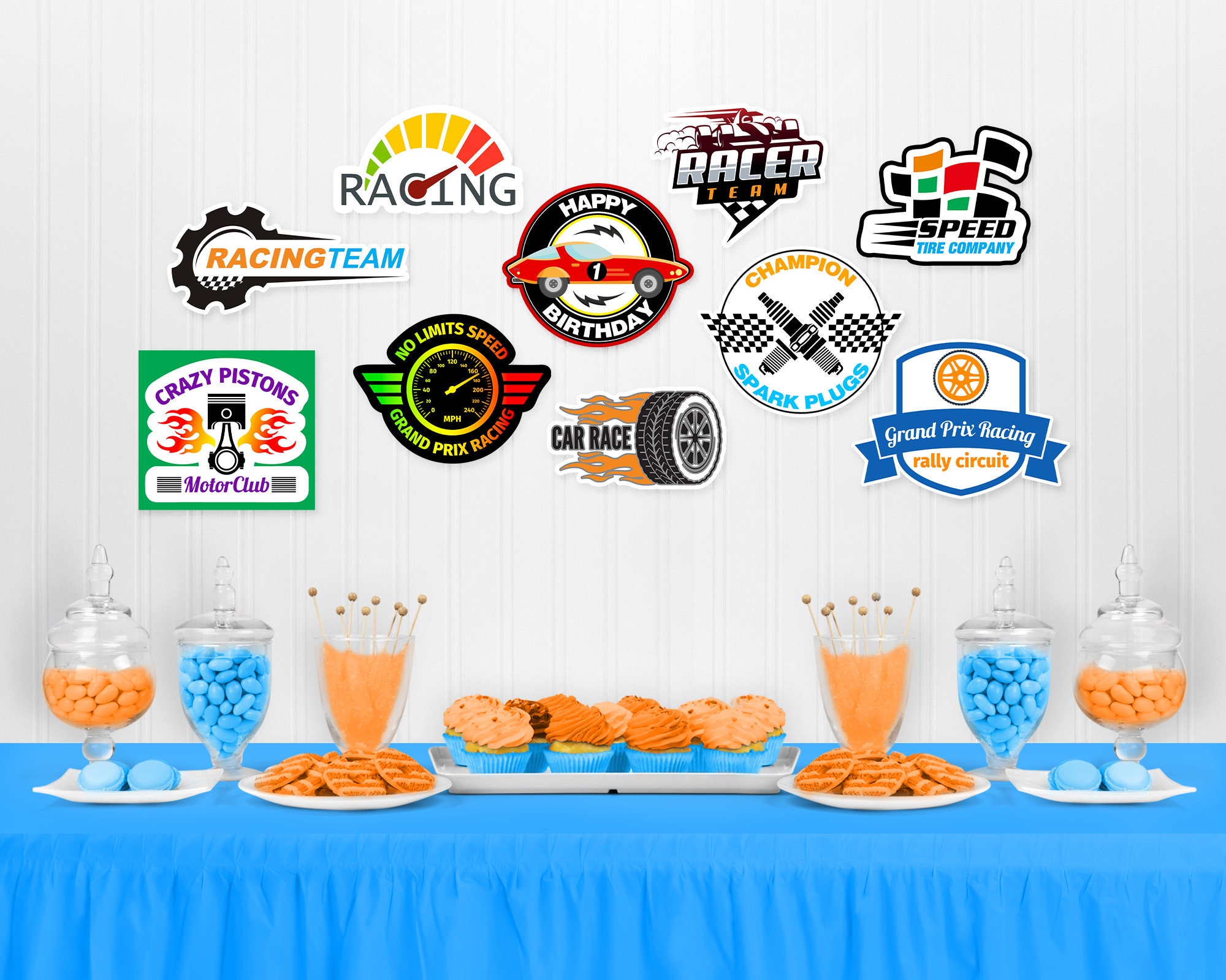 Racing Decals Race Car Stickers Race Car Party Racing - Etsy