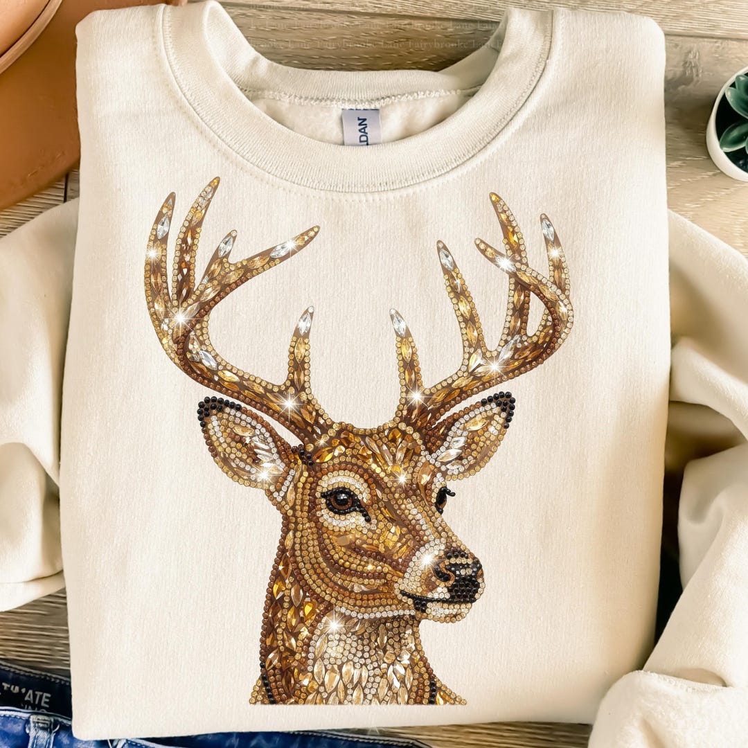 Faux Rhinestone Deer PNG, Rhinestone Stag Png, Hunting Shirt Designs ...