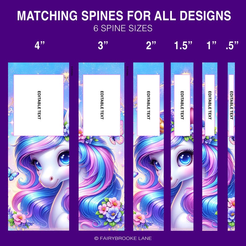 EDITABLE BINDER Cover Printable, Back to School Unicorn Binder Covers ...
