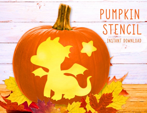 Dragon Pumpkin Templates Printable Dragon With Horn Pumpkin Stencil