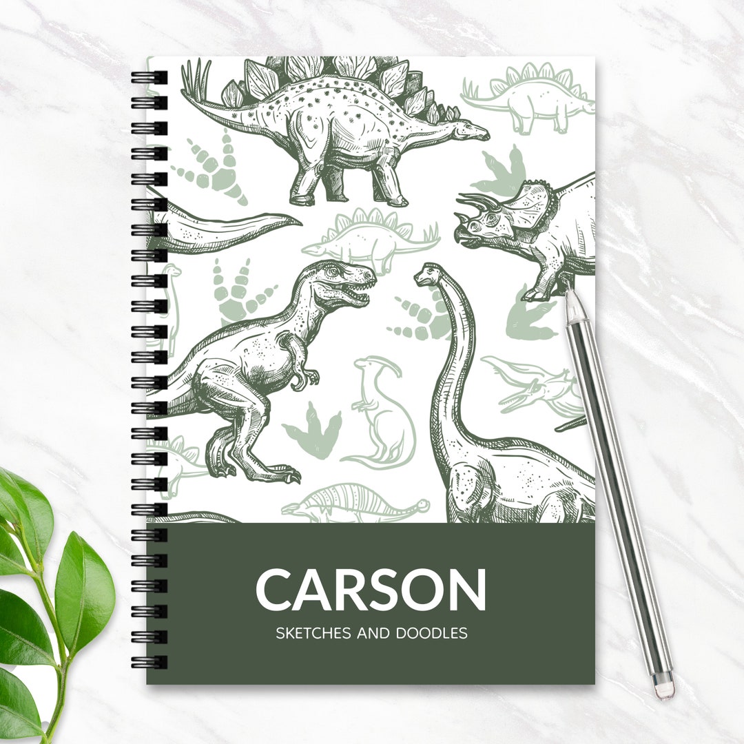 Dino Kids Journal, Dinosaur Spiral Notebook, Jurassic T-rex, Ruled Line ...