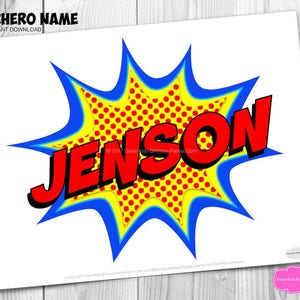 Superhero Name Sign, Superhero Birthday, Superhero Decorations ...