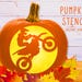 Motocross Pumpkin Stencil, Dirt Bike Printable Stencil, Jack O' Lantern ...