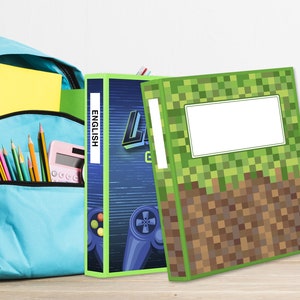 Kids Printable BINDER COVERS, Gamer Binder Covers, 1 Personalized Cover ...