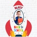 Back to School Photo Booth Frame, Blast Spaceship School First Day ...