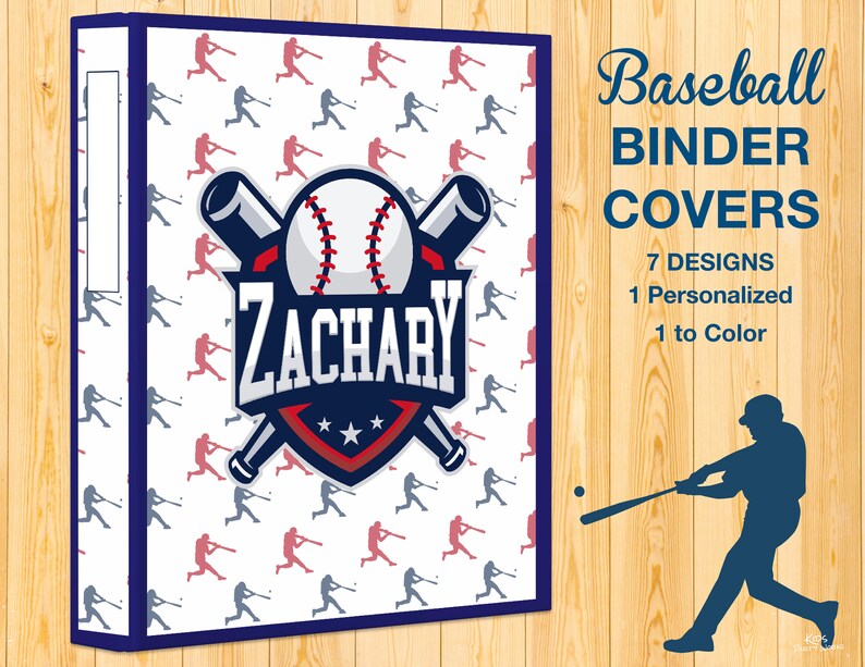 BINDER COVERS Printable 1 Personalized Binder Cover-baseball - Etsy