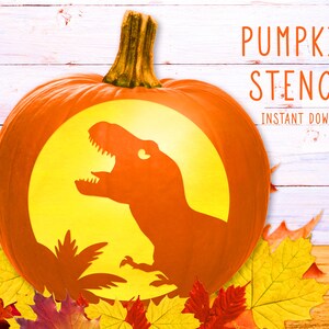 Dinosaur Pumpkin Stencil, Halloween Jurassic Trex Animal Stencil, Jack ...