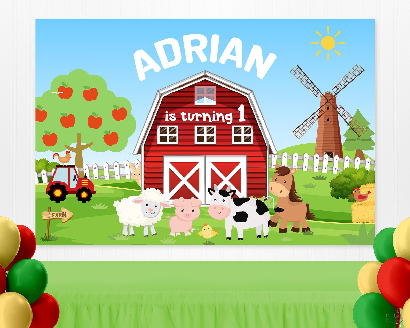 Farm Birthday Backdrop Barnyard Birthday Farm Backdrop - Etsy