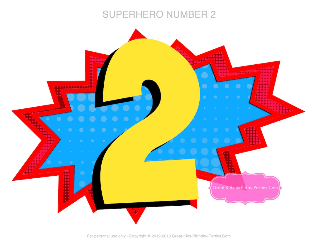 Superhero Bubble Number 2 - Superhero Birthday - Superhero Centerpiece ...