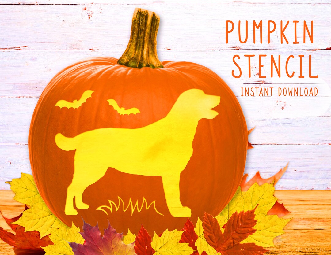 Dog Pumpkin Stencil, Labrador Retriever Printable, Jack O' Lantern ...