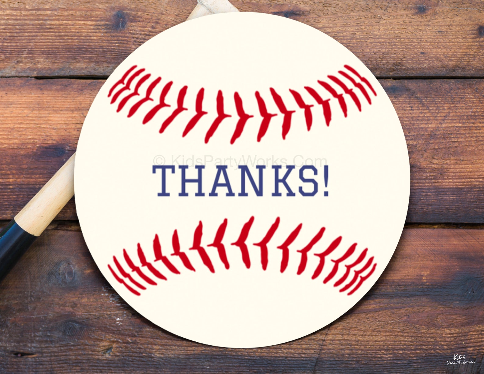Baseball Thank-you Stickers Party Favor Tags Baseball | Etsy
