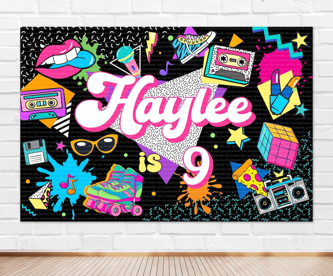 Retro Backdrop, Personalized Birthday Banner, Custom Birthday Backdrop ...