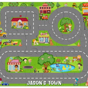 Kids Puzzle, Personalized Jigsaw Puzzle, Race Track Town, Educational ...