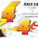 Race Car Birthday Decoration Number 4, Lightning Bolt Centerpiece, Race ...