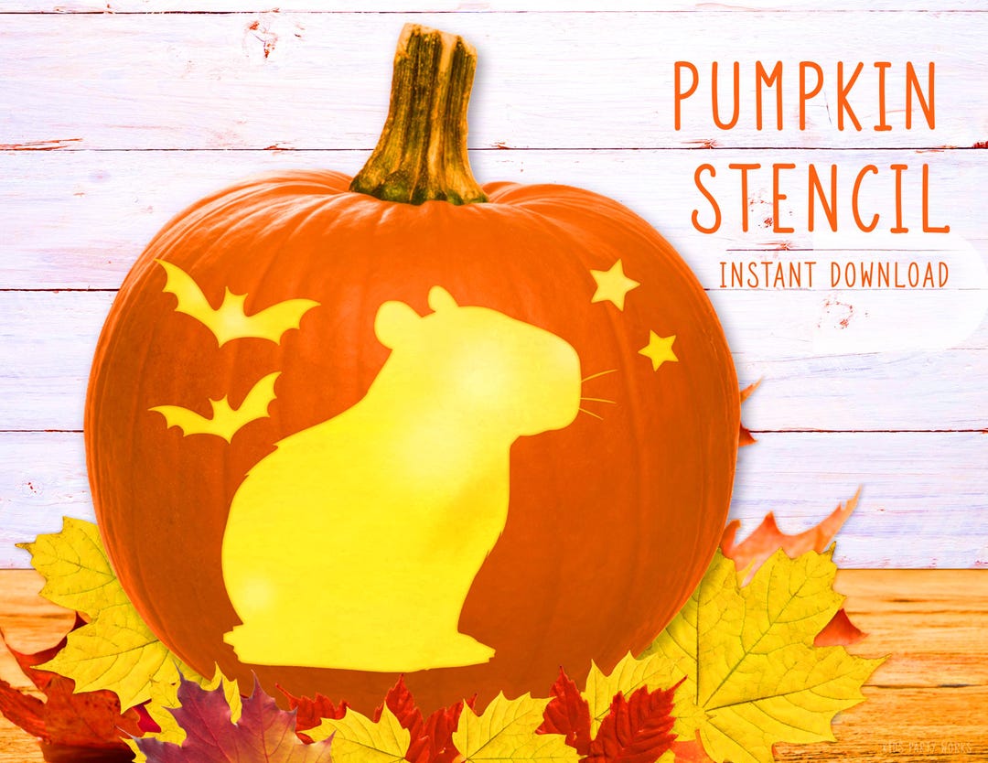Capybara Pumpkin Stencil, Halloween Animal PRINTABLE Stencil, Cute Jack ...