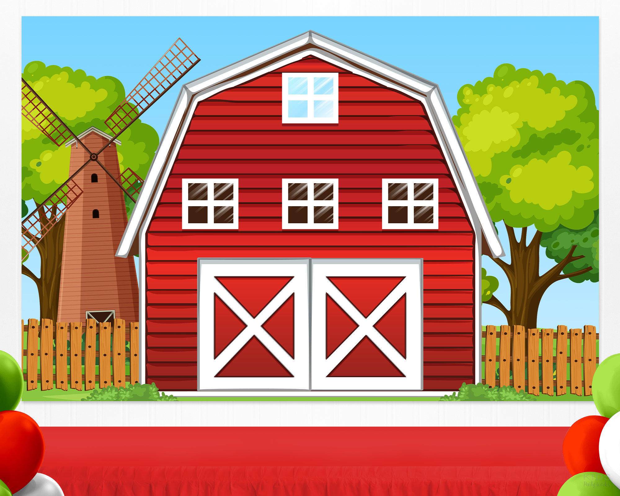Barn Birthday Backdrop Barnyard Birthday Farm Photo - Etsy