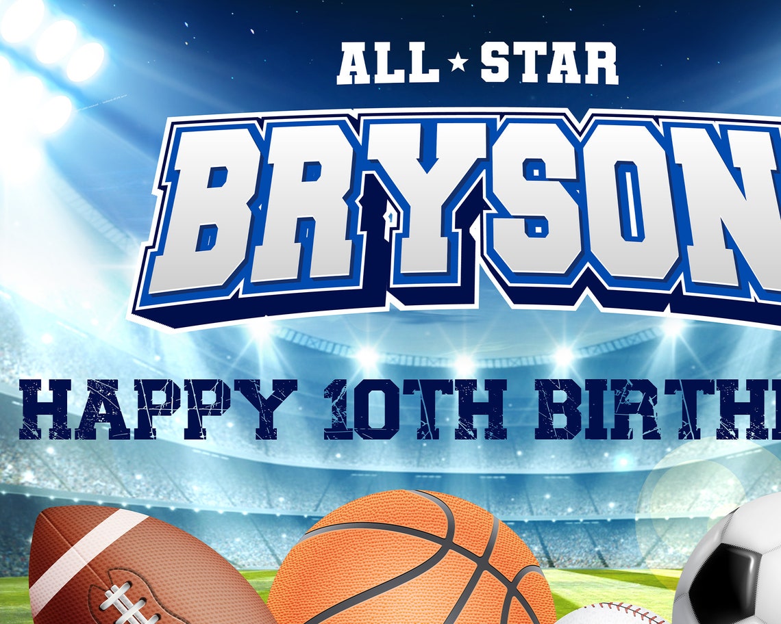 All Star Backdrop Printable Sports Backdrop Football - Etsy