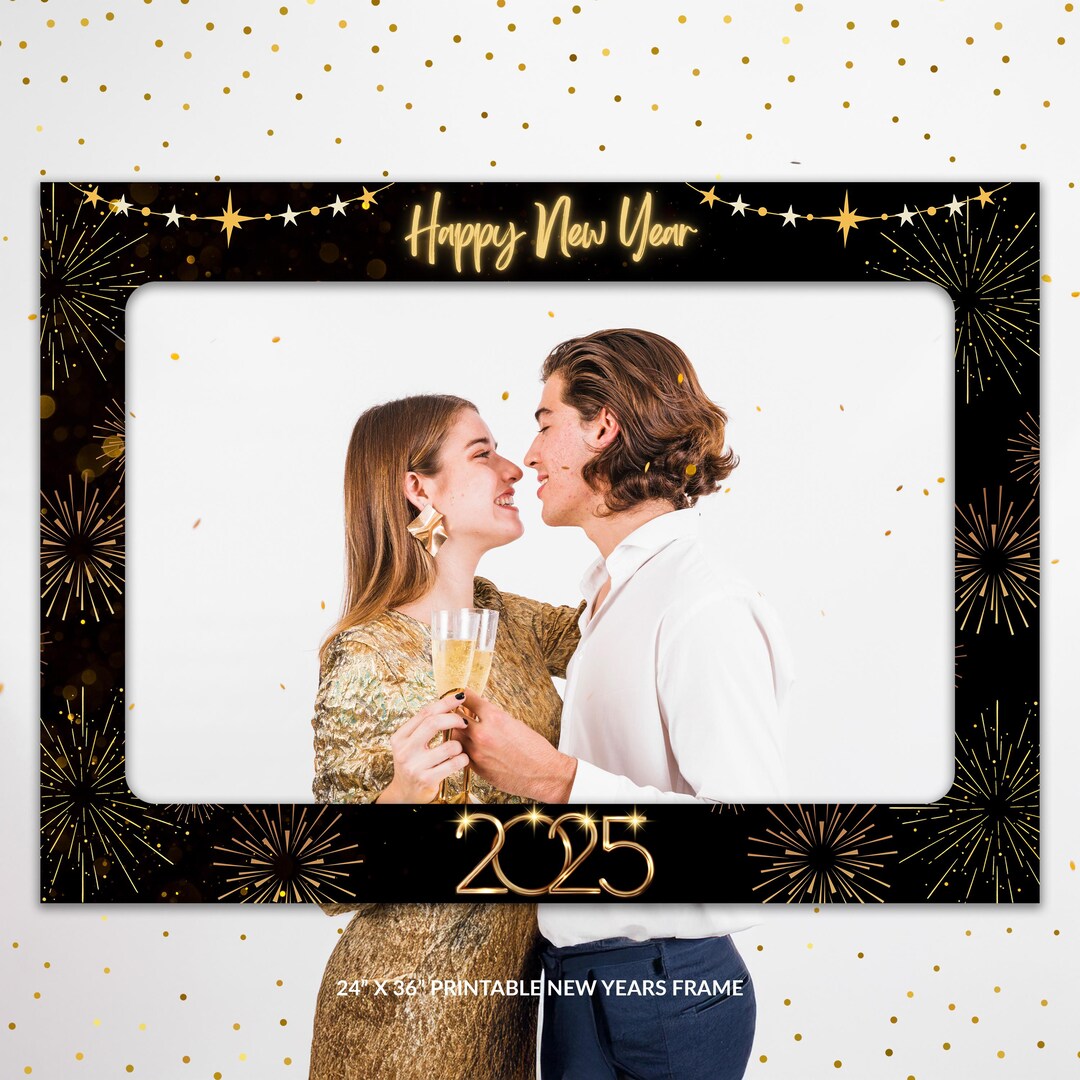 New Years Eve Photo Booth Frame, New Years 2025 Frame Printable, New ...