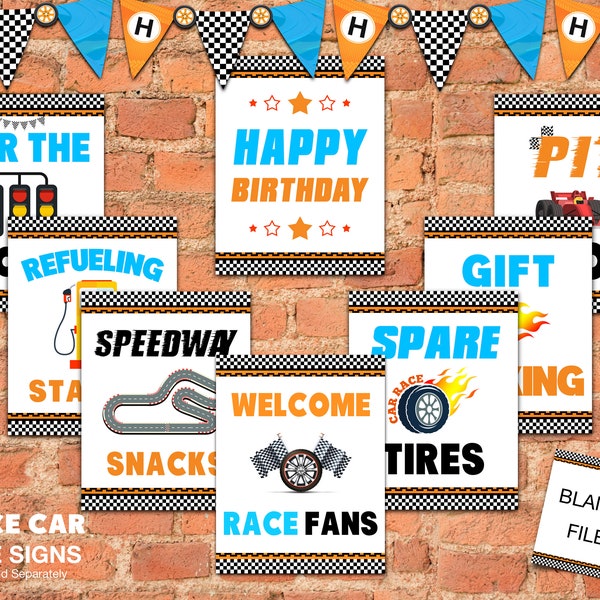 Racing Party Signs - Etsy
