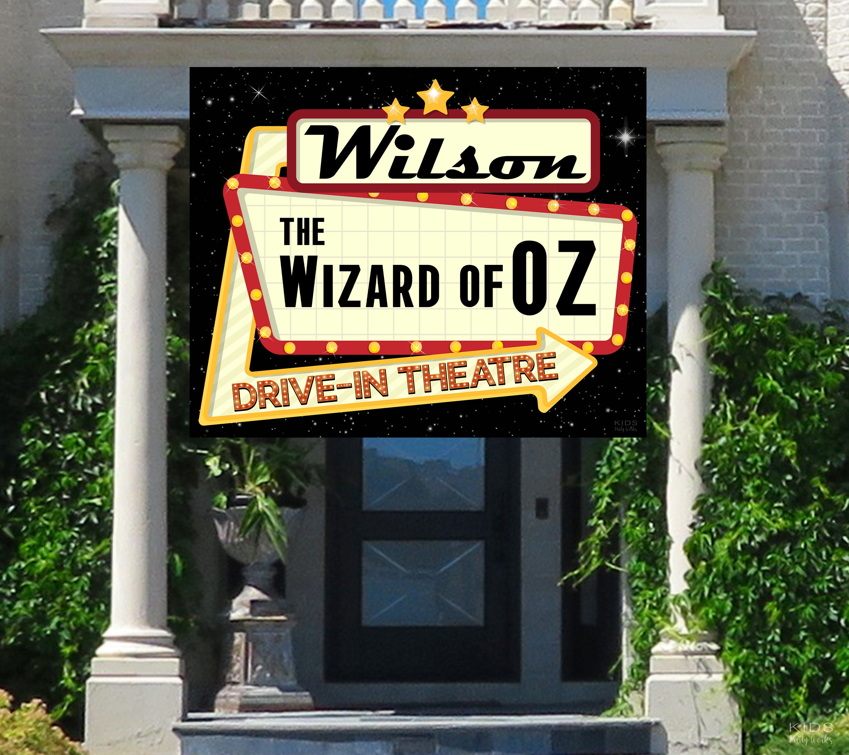 Retro Drive-in Movie Backdrop Drive in Sign Movie Night - Etsy