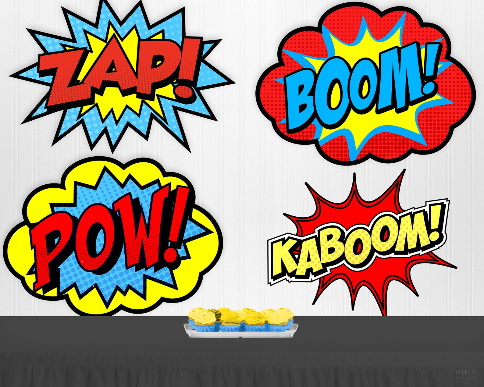 Giant Superhero Comic Bubbles, Superhero Birthday Party Sign, Speech ...