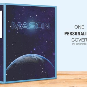 Kids Printable BINDER COVERS, Outer Space Binder Covers, 1 Personalized ...