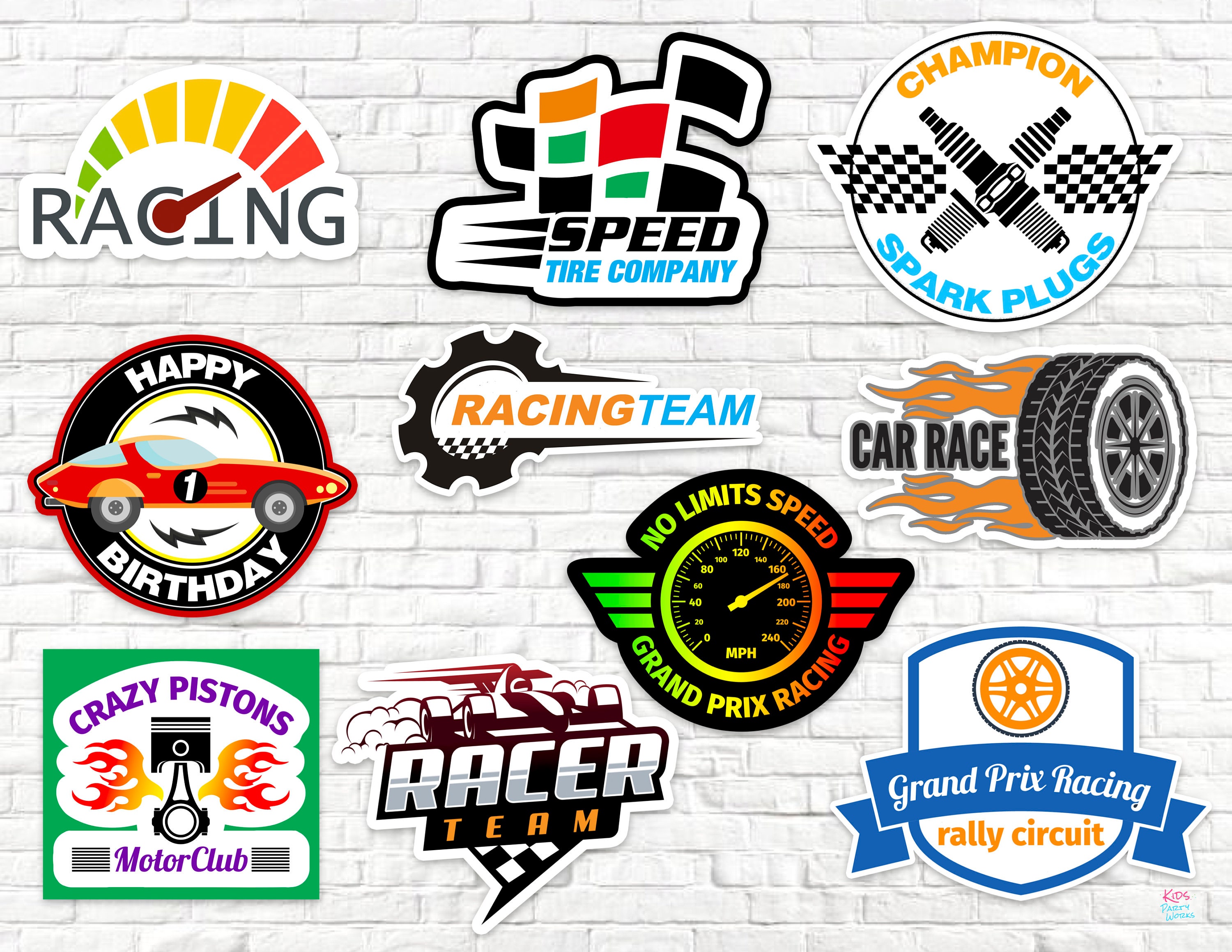Racing Decals Race Car Stickers Race Car Party Racing - Etsy