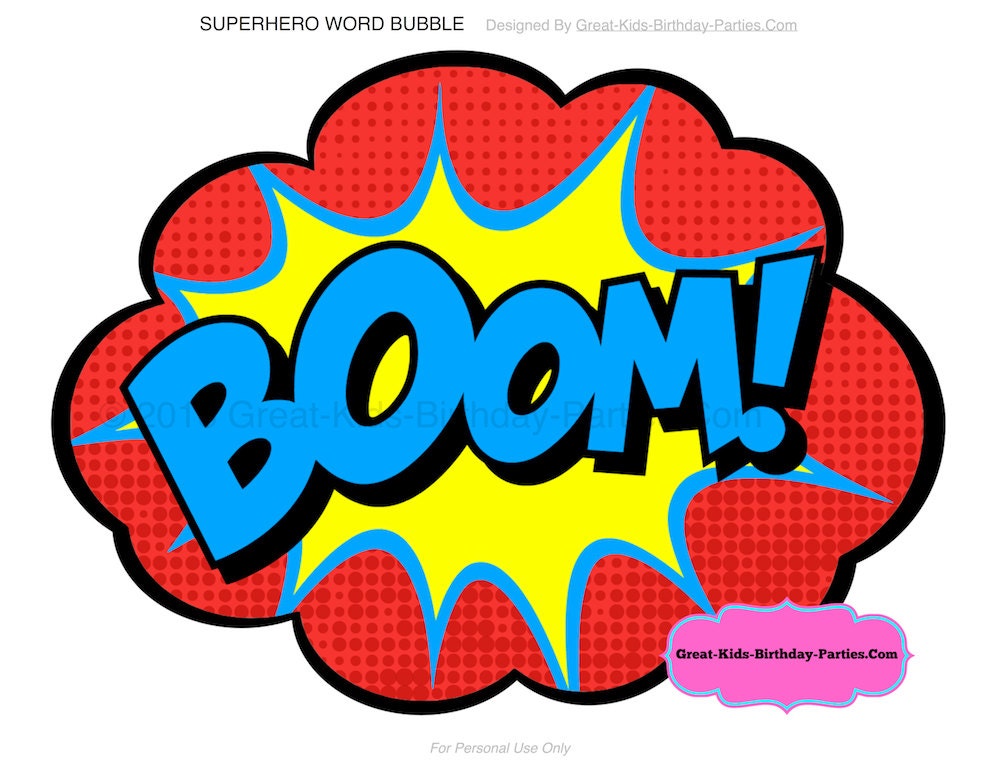 Superhero Comic Bubbles, Superhero Decorations, Superhero Birthday ...