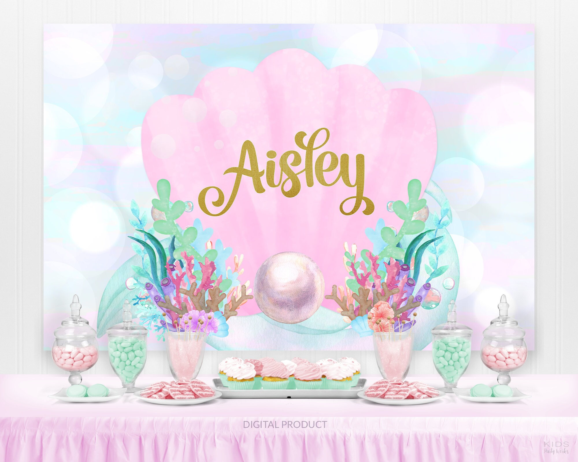 Mermaid Backdrop Mermaid Birthday Mermaid Party Mermaid | Etsy