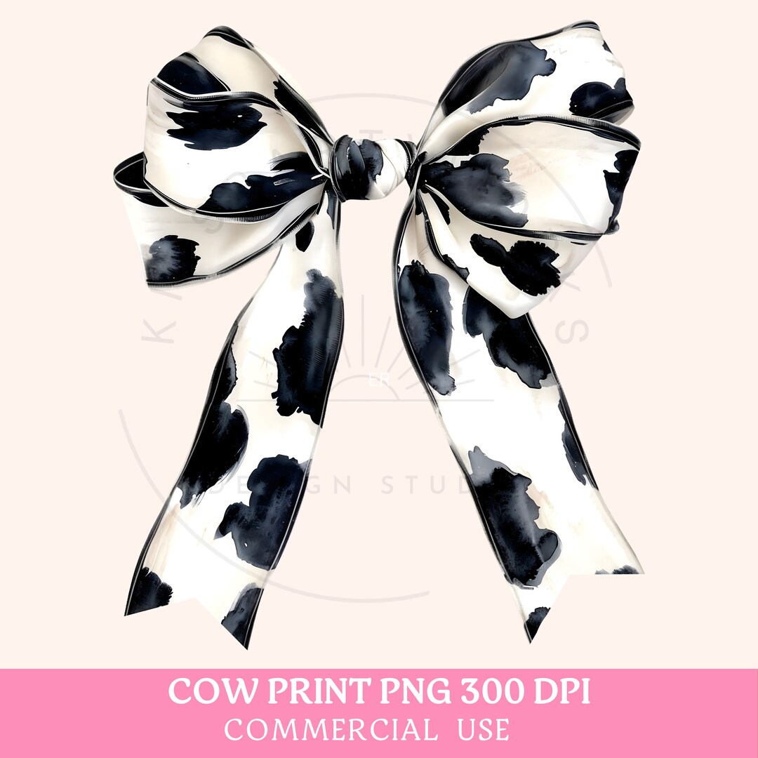 Cow Bow PNG, Cow Print PNG, Coquette Png, Western Bow, Girly Girl ...