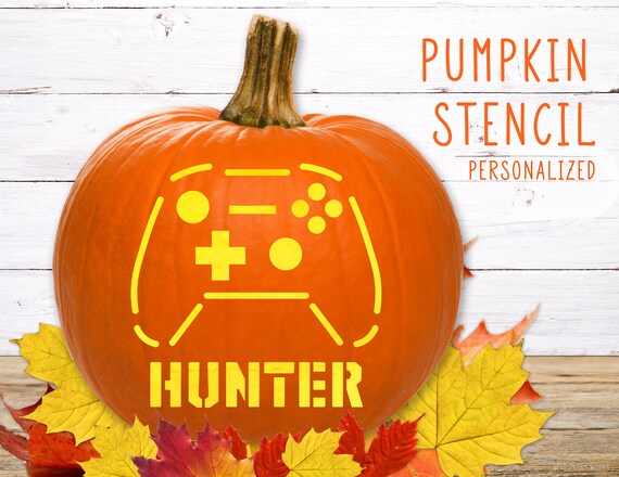 Controller Pumpkin Stencil Personalized, Gamer Printable Pumpkin ...
