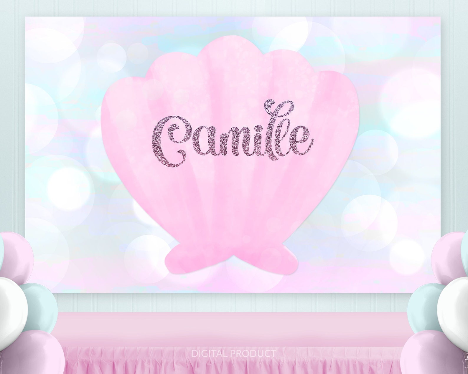 Mermaid Backdrop Mermaid Birthday Mermaid Party Clam Shell - Etsy