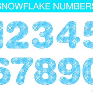 Numbers Clipart - Snowflakes Number Clipart - Number Iron-on - Birthday ...