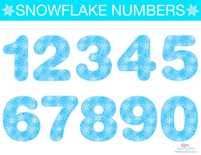 Numbers Clipart Snowflakes Number Clipart Number Iron-on - Etsy